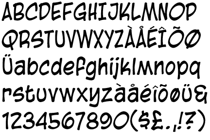 Fontscape Home > Application > Comic book > Plain > Capitals and lower-case
