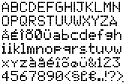 Fontscape Home > Simulation > Dot matrix > Variable width