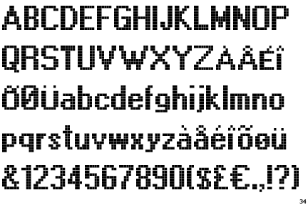 Fontscape Home > Simulation > Dot matrix > Variable width