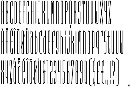 Fontscape Home > Dimensions > Tall > Extremely tall (> 5:1)