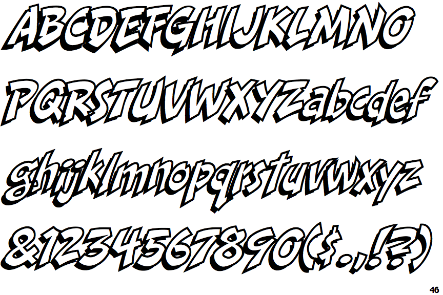 Fontscape Home > Application > Comic book > Outline