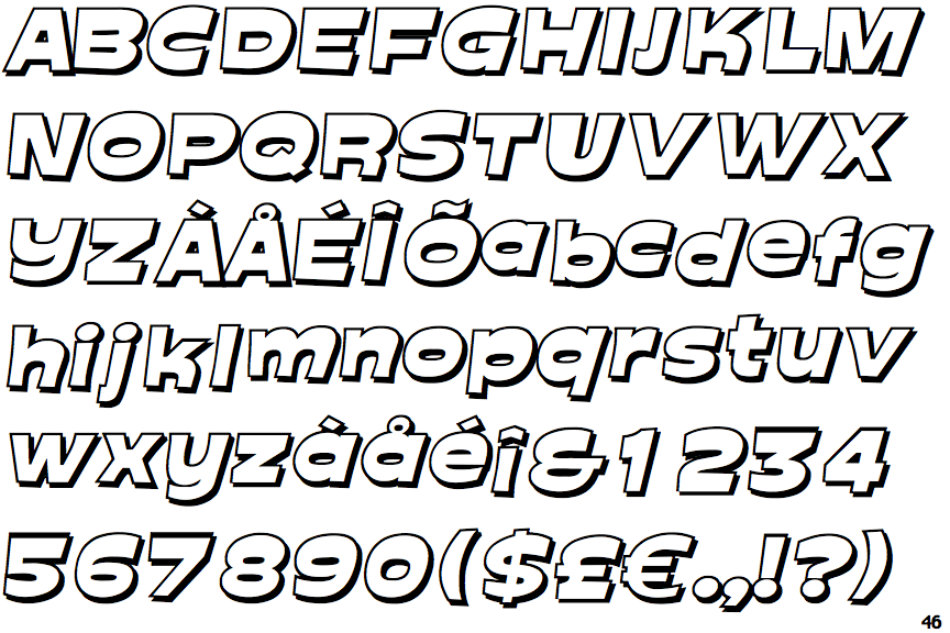 Fontscape Home > Application > Comic book > Outline
